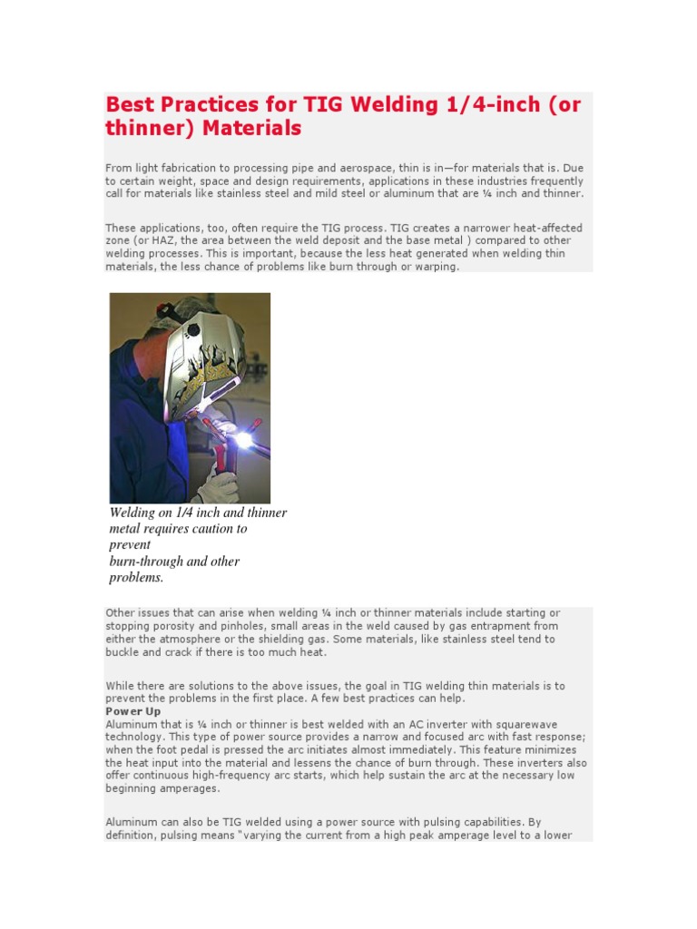 Best Practices For TIG Welding 1 | PDF | Welding | Construction