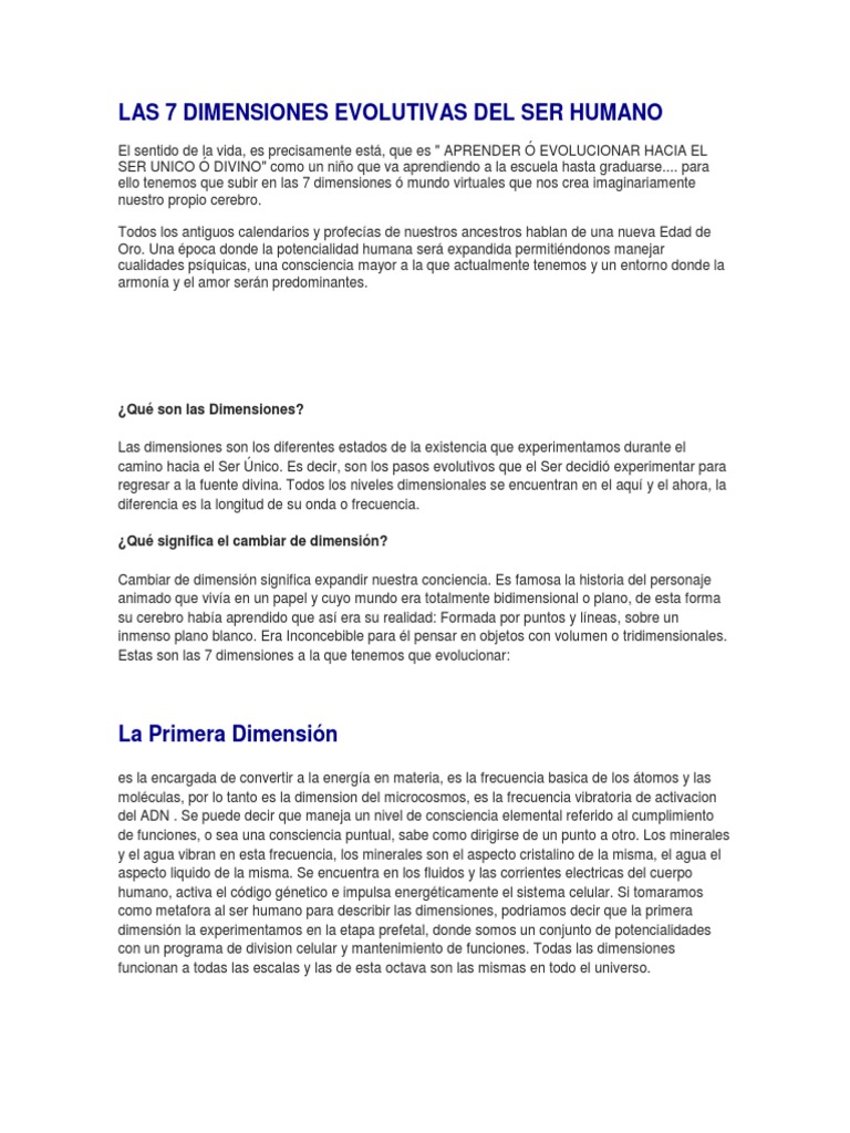 LAS 7 Dimensiones | PDF