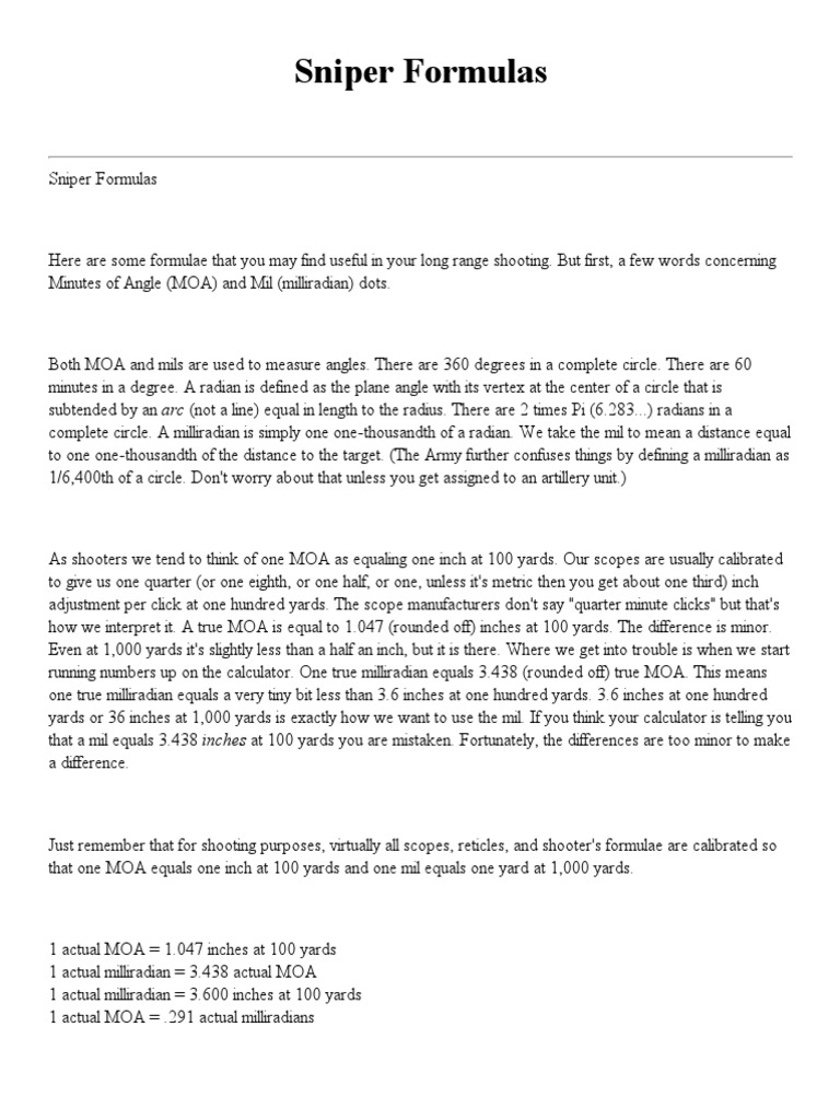Sniper Formulas | Minute And Second Of Arc | Trigonometry