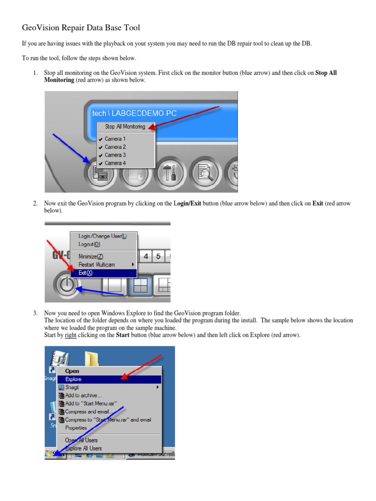 GeoVision Database Repair Instructions | PDF | Computer File ...
