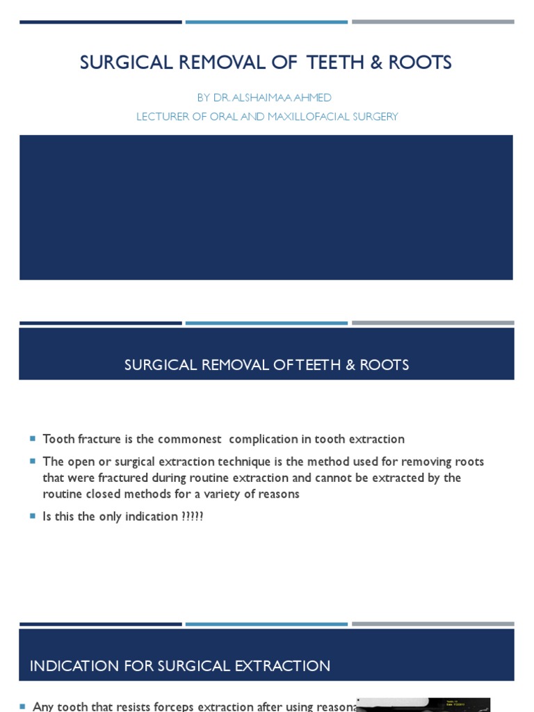 Surgical vs Routine Tooth Extraction | PDF | Surgical Suture | Dental ...