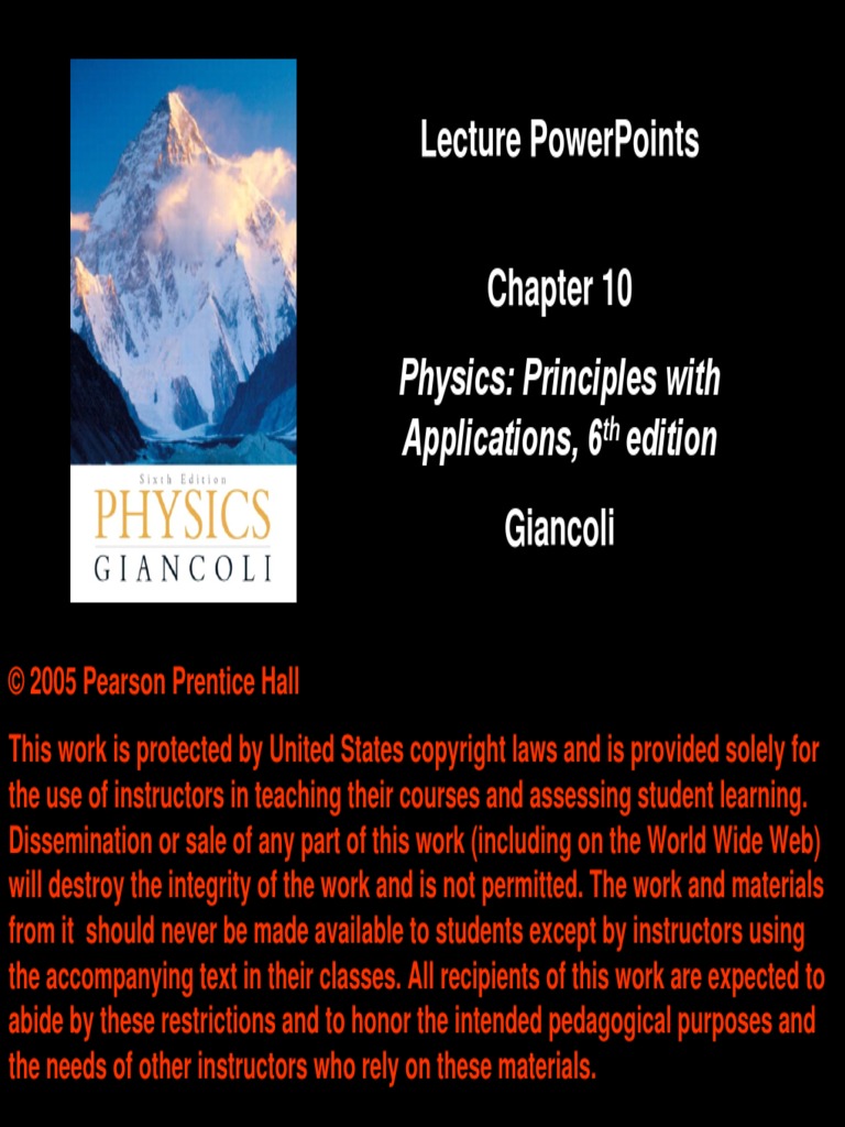 Lecture Powerpoints: Physics: Principles With Applications, 6 Edition | PDF | Buoyancy | Pressure