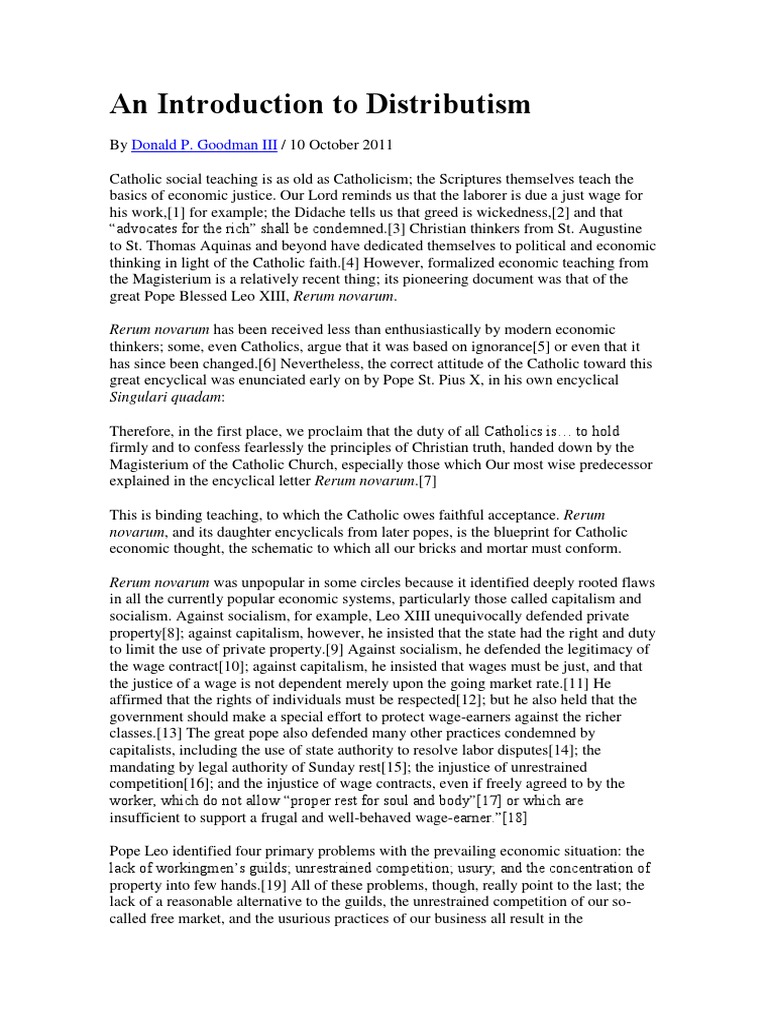 Understanding Distributism Principles | PDF