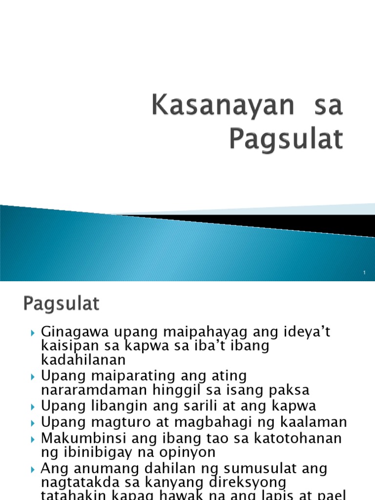 Kasanayan Sa Pagsulat | PDF