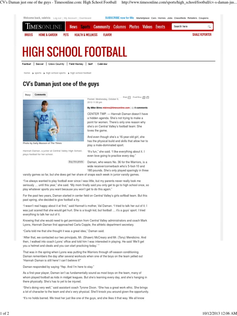 CV's Daman Just One of The Guys | PDF | Sports | Leisure