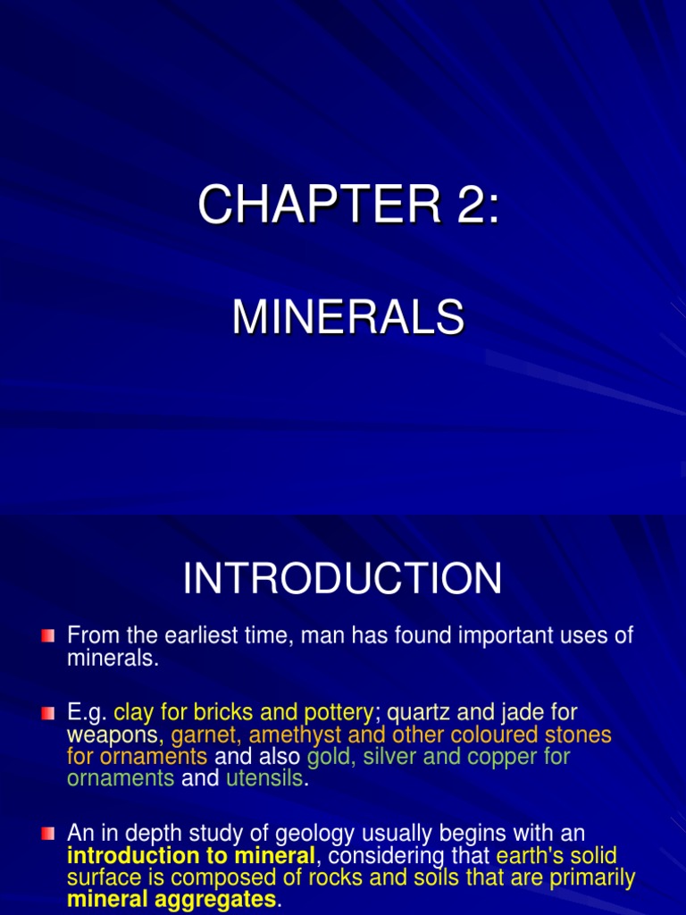 Chapter 2 - Minerals | PDF | Minerals | Rock (Geology)