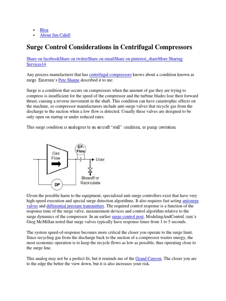 Surge Control Considerations in Centrifugal Compressors: Blog About Jim ...