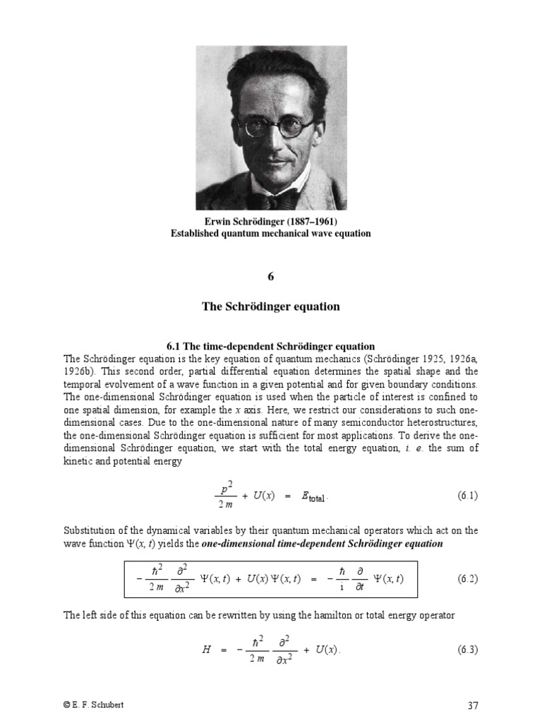 Ch06 Schrodinger Equ | PDF | Schrödinger Equation | Wave Function