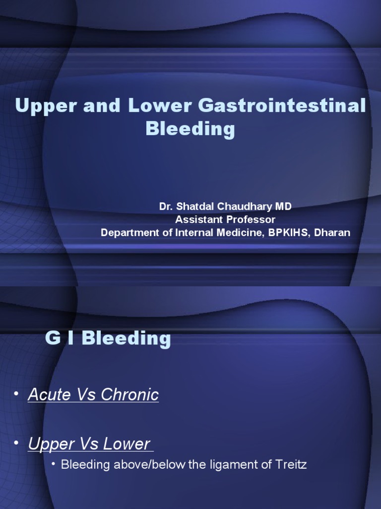 Upper and Lower Gastrointestinal Bleeding | PDF | Colonoscopy ...