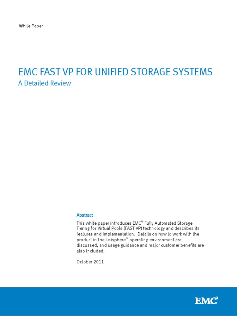 Emc Fast VP For Unified Storage Systems: A Detailed Review | PDF ...