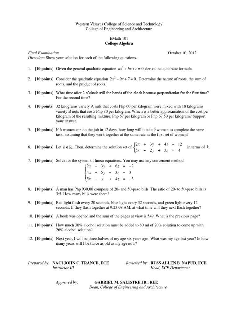 EMath 101 Final PDF | PDF | Teaching Methods & Materials