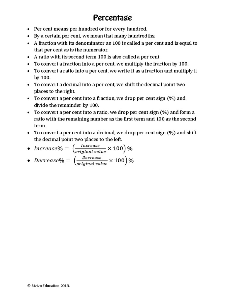 Understanding Percent Conversions | PDF