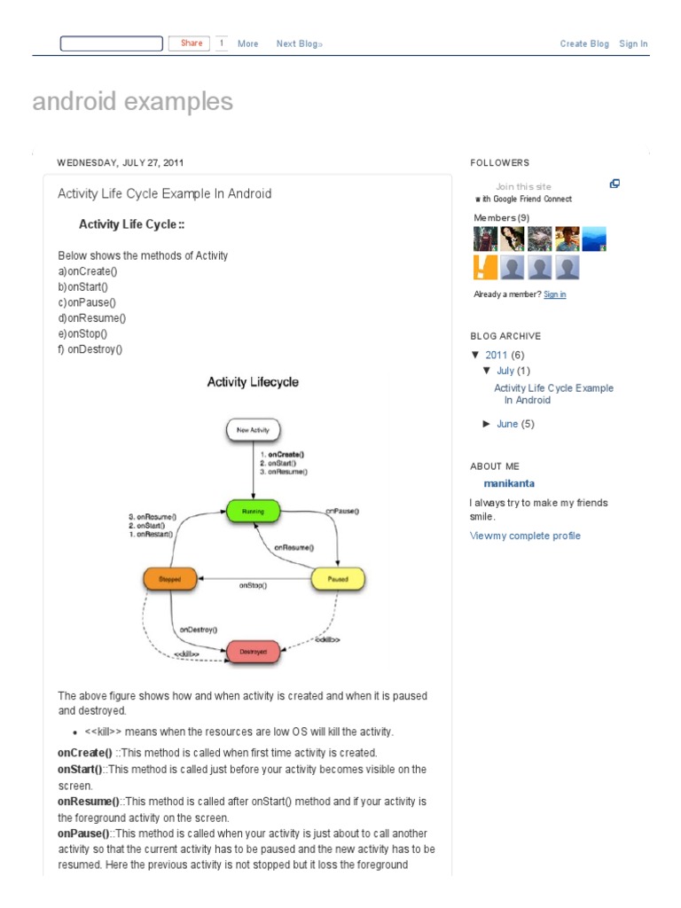 Activity Life Cycle Example in Android | PDF | Foreign Language Studies ...