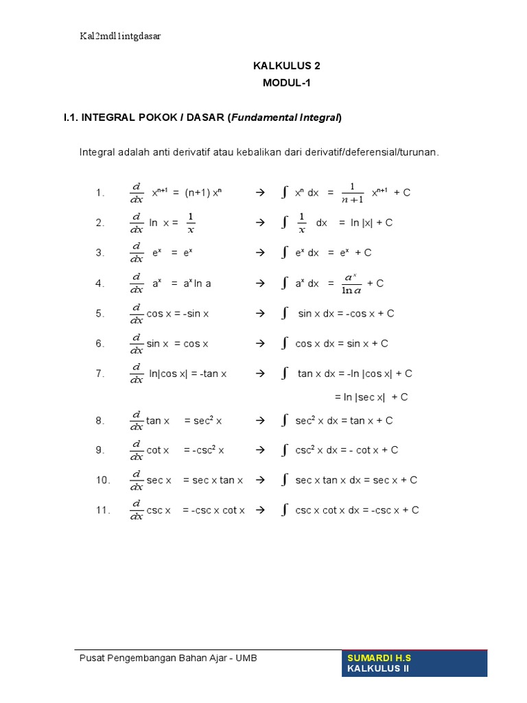 Soal Soal Integral | PDF | Metode & Bahan Ajar | Griya & Taman