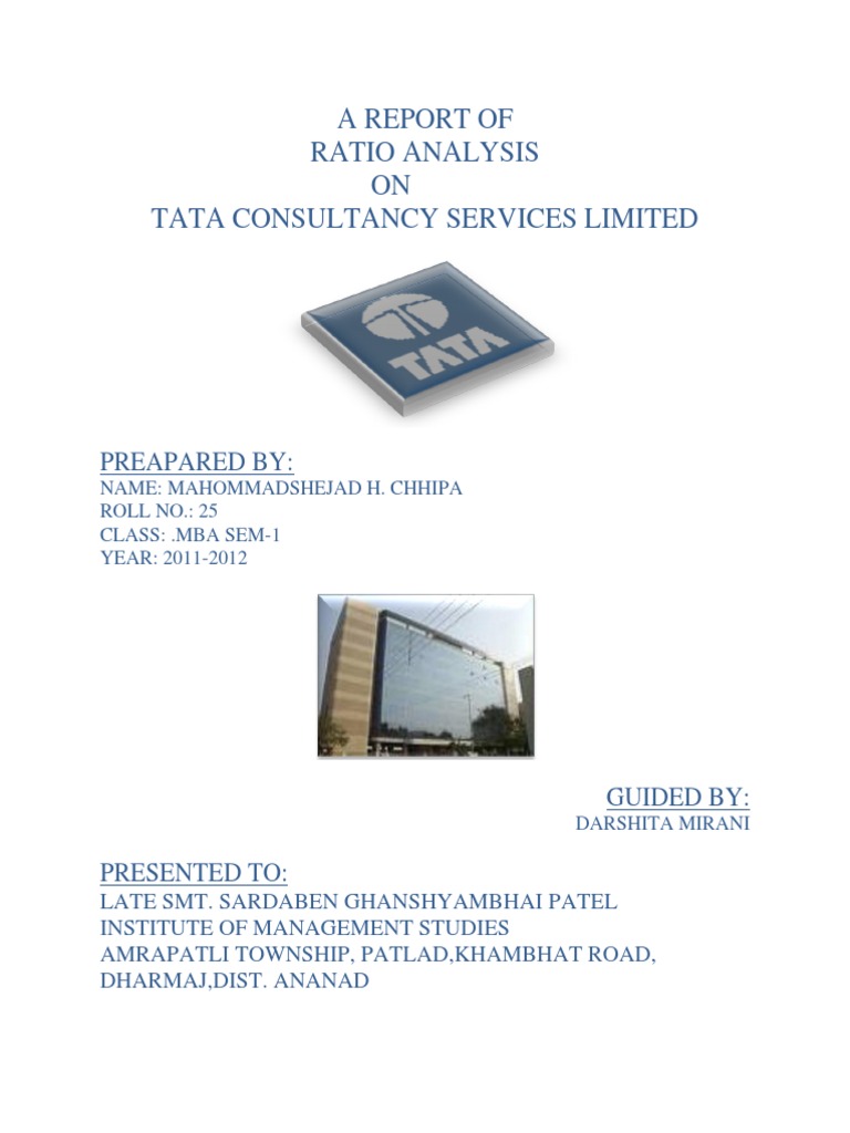 Tcs Report On Ratio Analysis | PDF | Profit (Accounting) | Equity (Finance)