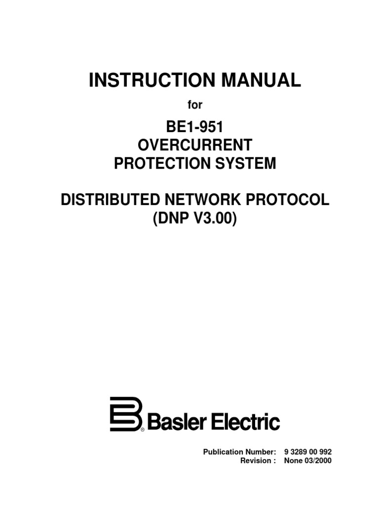 Instruction Manual: BE1-951 Overcurrent Protection System Distributed ...