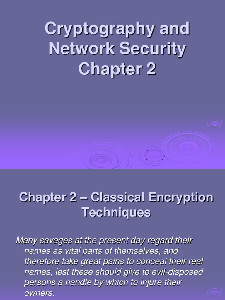 Classical Encryption Techniques in Cryptography and Network Security | PDF | Cryptography ...