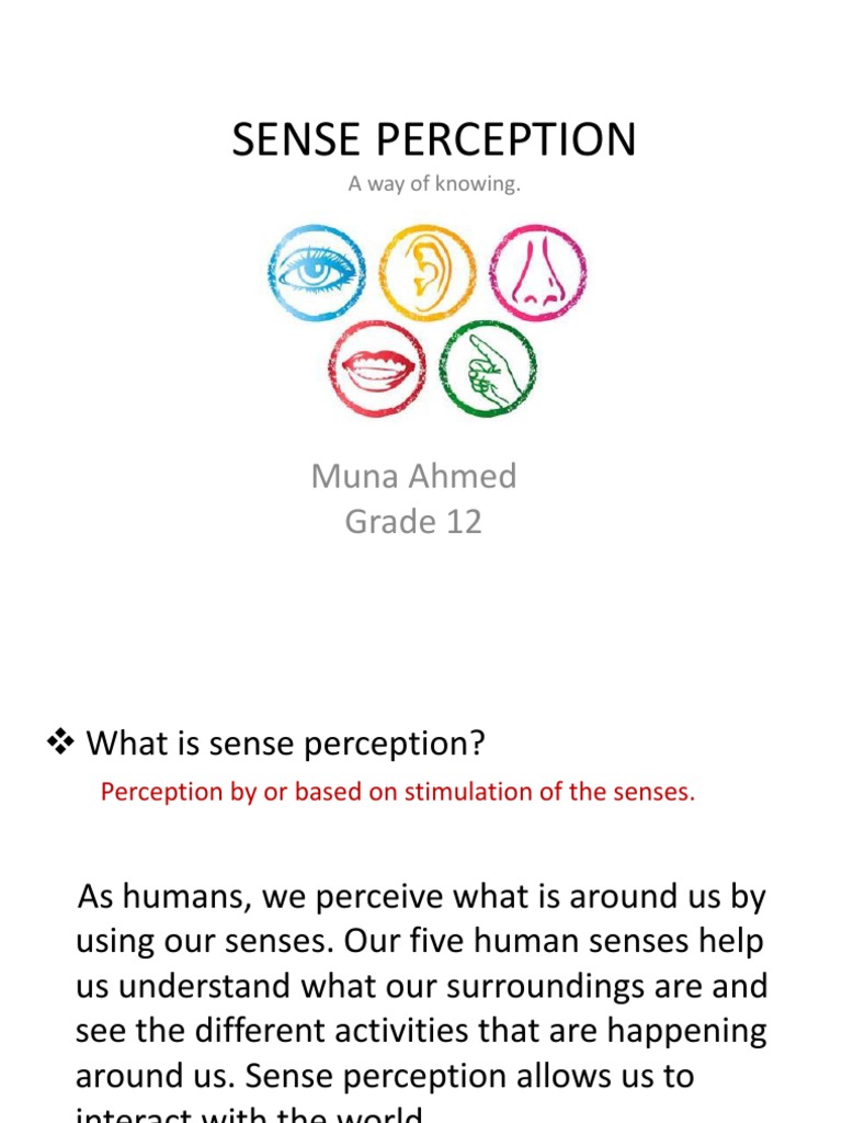 Tok Presentation 4 Muna | PDF | Senses | Perception