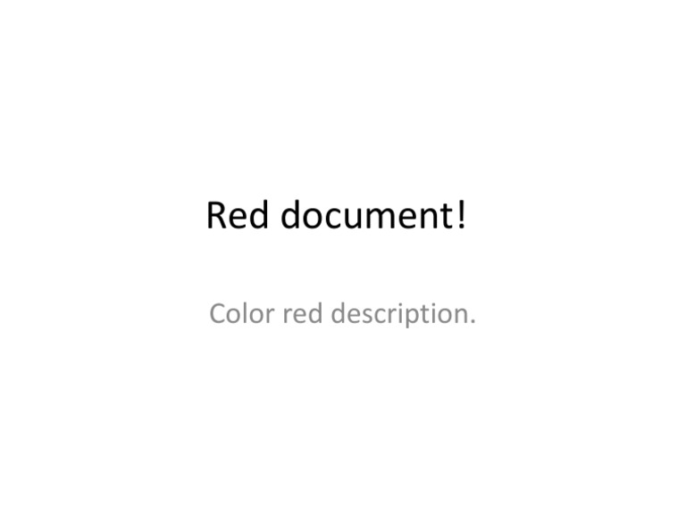 Red Document | PDF