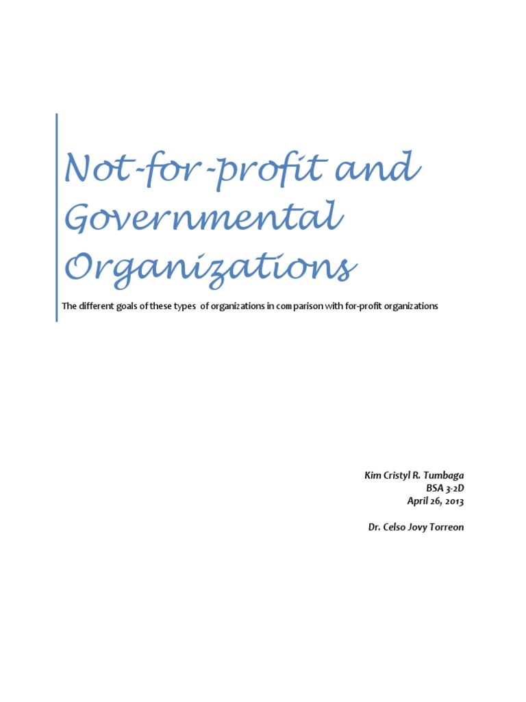 Npos vs. Po | Download Free PDF | Nonprofit Organization | Corporations