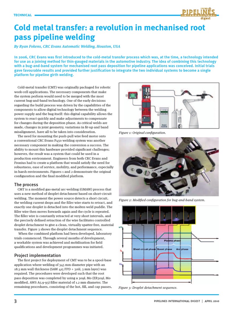 Cold metal transfer: a revolution in mechanised root pass pipeline ...