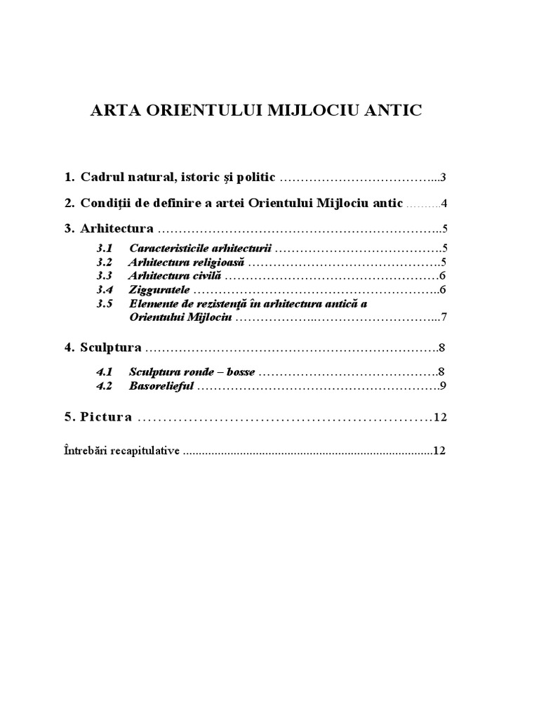 3.arta Orientului Mijlociu Antic | PDF