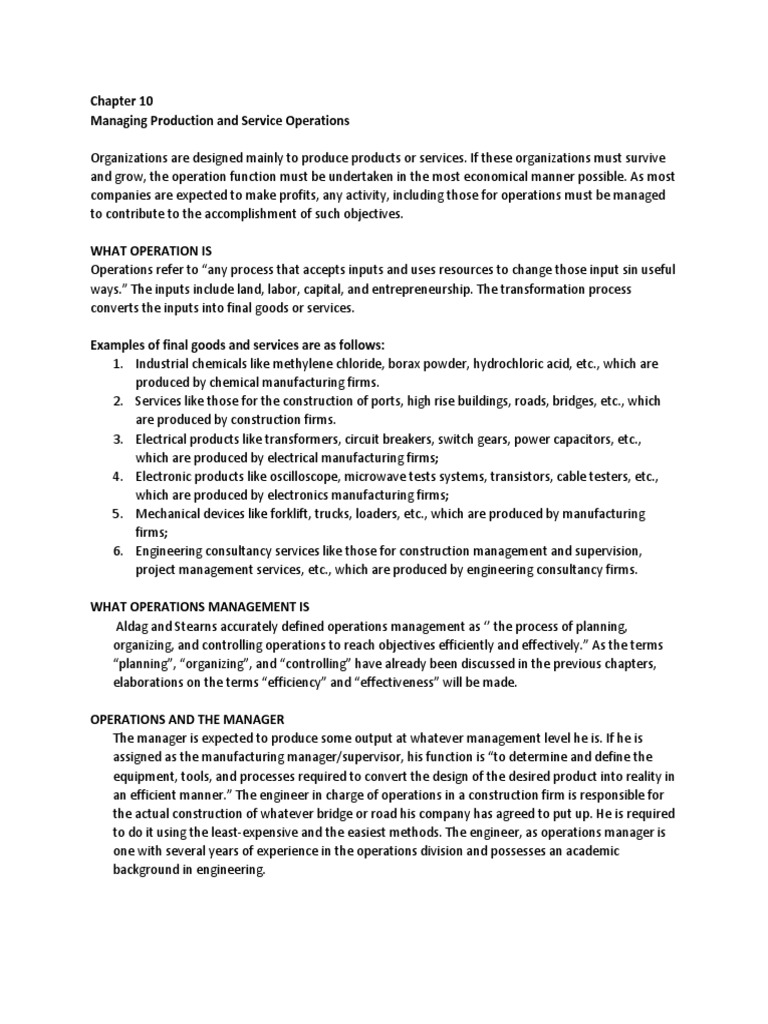Managing Production and Service Operations | PDF | Operations ...