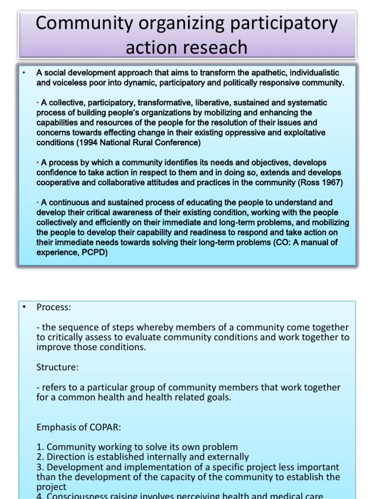 Copar CHN | PDF | Participatory Action Research | Community