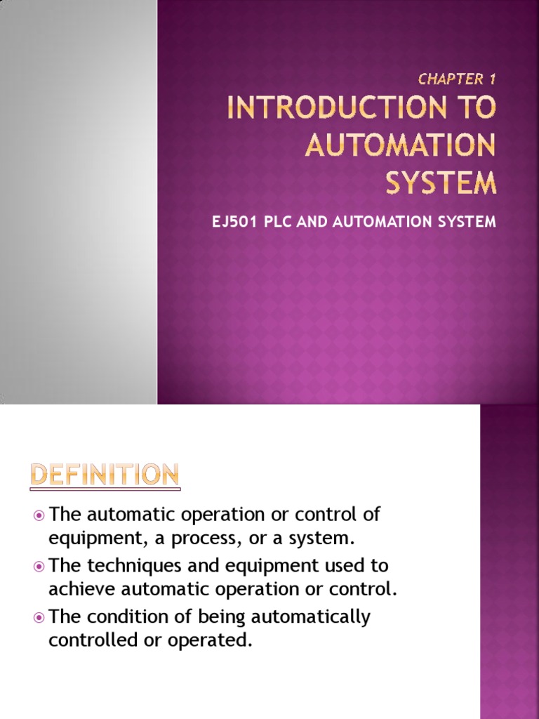 Chapter 1 - Introduction To Automation System | PDF | Relay | Switch