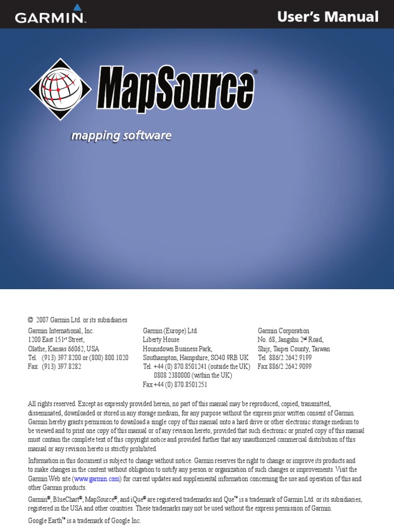 Map Source Manual | PDF