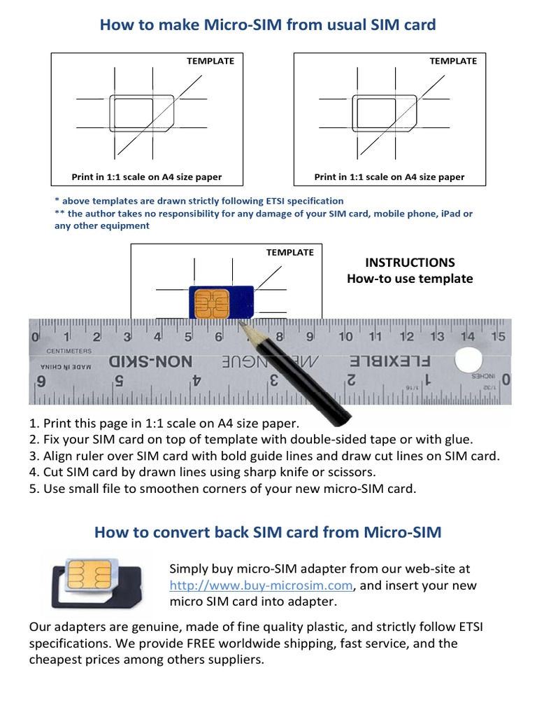 Convert SIM to Micro-SIM Guide | PDF