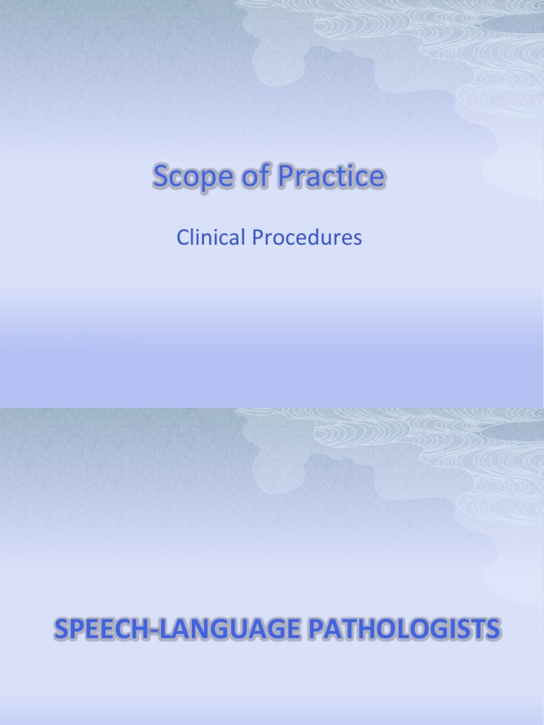Scope of Practice For SLP & A | Download Free PDF | Audiology | Speech ...