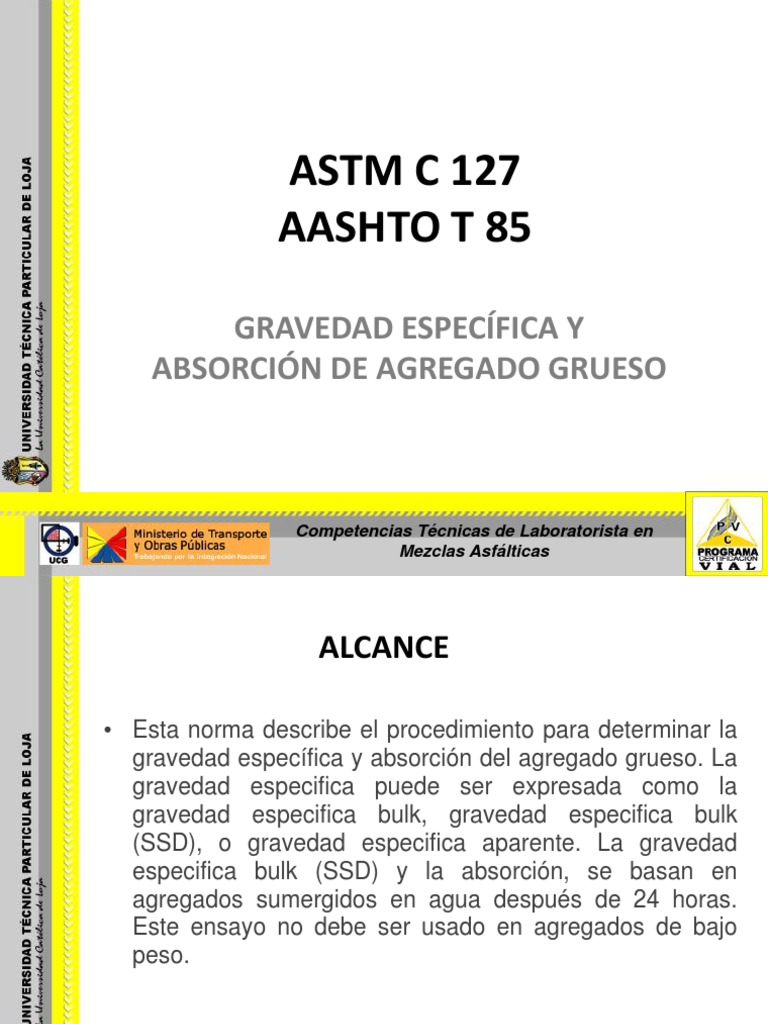 Gravedad Específica y Absorción Del Agregado Grueso - ASTM C127 | PDF