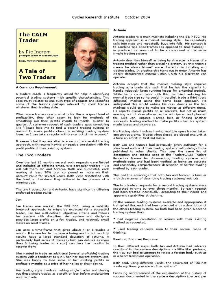 The Calm Trader: by Ric Ingram | PDF | Algorithmic Trading | Trade
