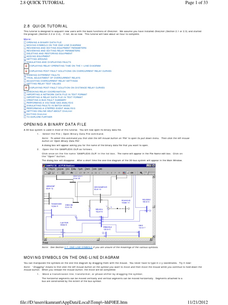 Quick Tutorial ASPEN Oneliner Ver11 PDF | PDF | Button (Computing ...