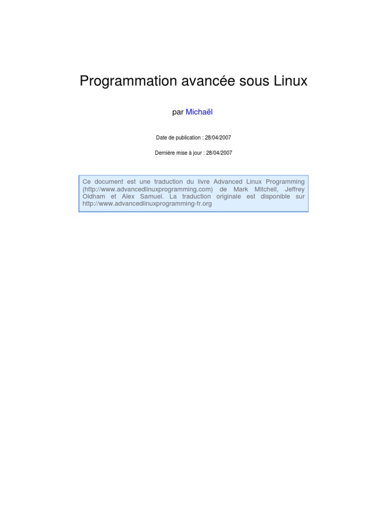 Programmation-Avancée Sous Linux | PDF | C (Langage de programmation ...