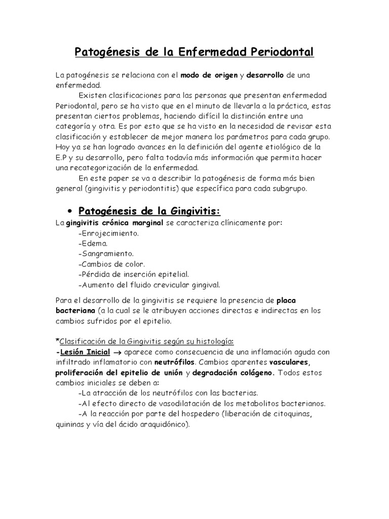 Patogénesis de La Enfermedad Periodontal | PDF | Sistema complementario ...