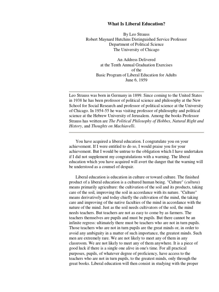 Understanding Liberal Education Today | PDF | Democracy | Political ...