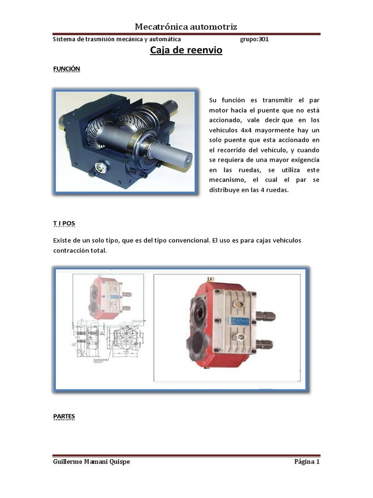 Caja de Reenvio | PDF | Tracción en las cuatro ruedas | Transmisión (Mecánica)
