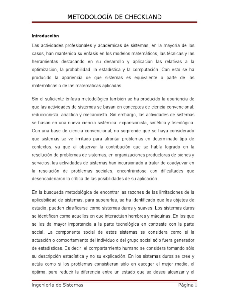 53501681 Metodologia de Checkland | Conocimiento | Estadística