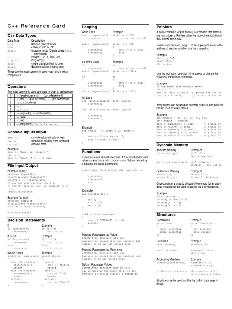Guia de Referncia C | Download Free PDF | Pointer (Computer Programming ...