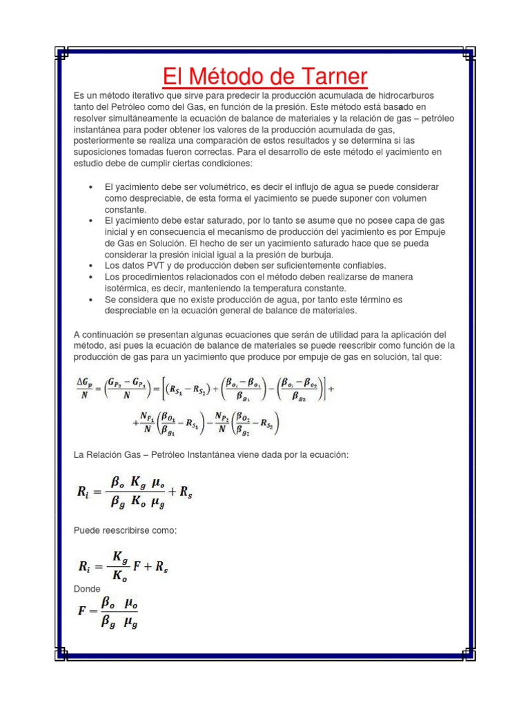 El Método de Tarner | PDF | Gases | Petróleo