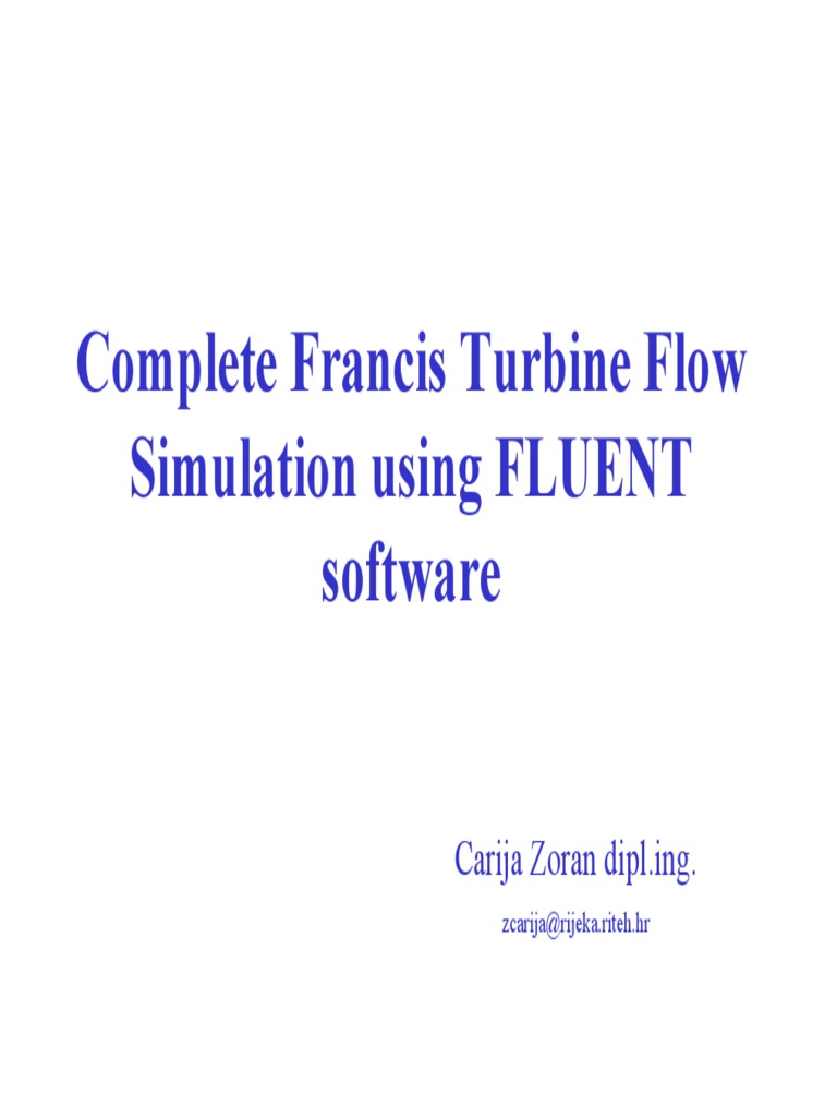 Francis Turbine Flow Simulation Using Fluent | PDF