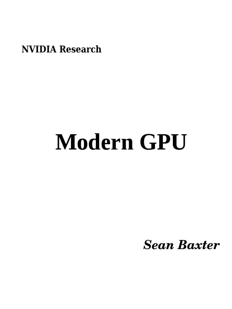 Modern GPU | PDF | Parallel Computing | Thread (Computing)