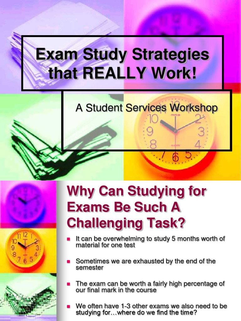 Exam Study Strategies Presentation | PDF | Study Skills | Test (Assessment)