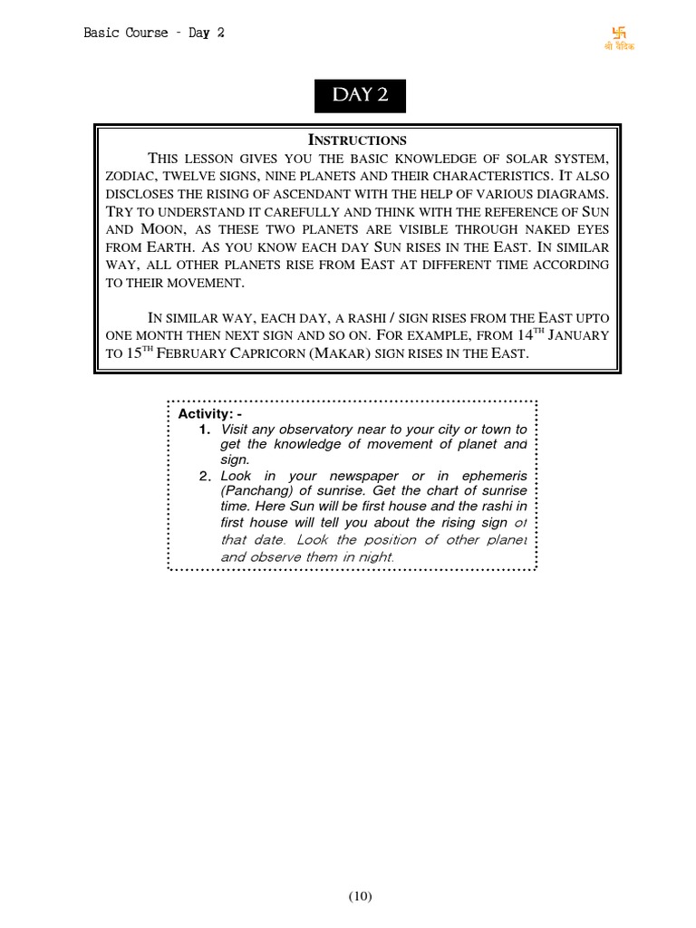 Basic Astrology Mod 1 Chap2 | PDF | Planets In Astrology | Astrological Sign