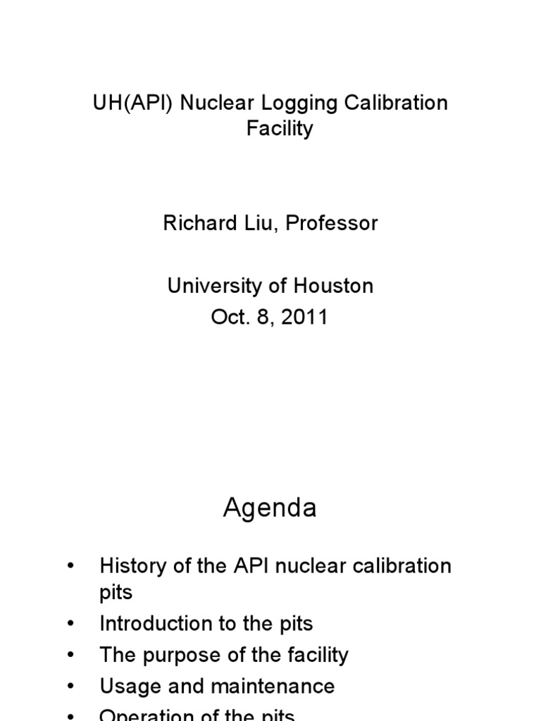 API Nuclear Logging Calibration Overview | PDF | Neutron | Gamma Ray