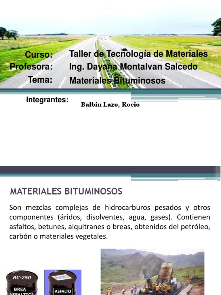 Materiales Bituminosos v1.0 | PDF | Asfalto | Petróleo