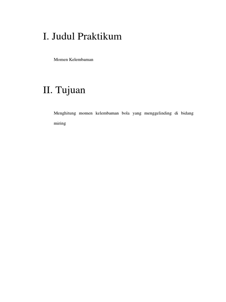 Laporan Praktikum Fisika Momen Kelembaman | PDF