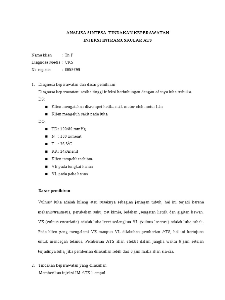 ANALISIS INJEKSI ATS LUKA | PDF